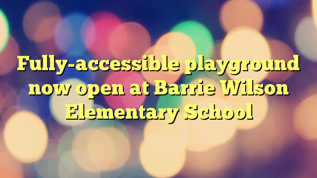 Fully-accessible playground now open at Barrie Wilson Elementary School ...